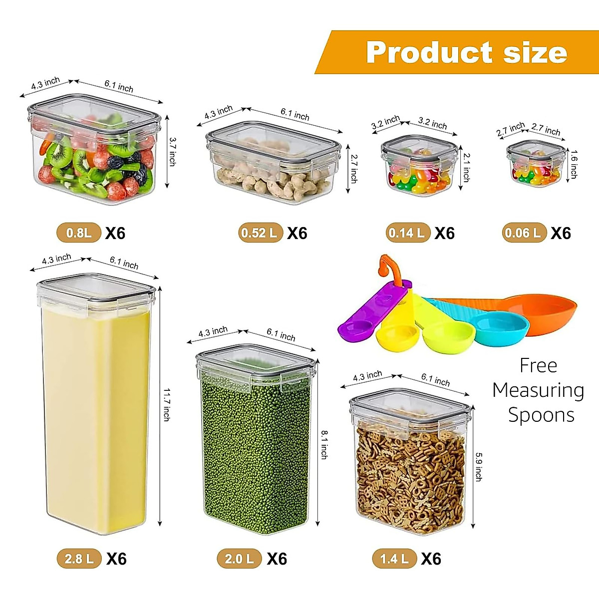 Lifetime Home 30 PACK Airtight Food Storage Containers Set with Lids for Kitchen & Pantry Organization - BPA-Free for Cereal, Pasta, Rice, Vegetables, Fruits & Flour - Markers and Labels Included