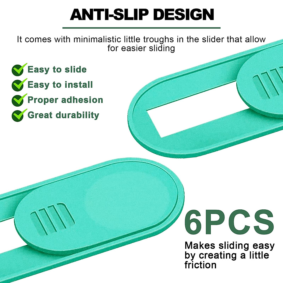 ONKENTET 6PCS Webcam Cover Slide Compatible with Tesla Model 3 Y X S 2017-2023 Accessories Car Camera Cellphone Laptop Privacy Covers Slide Frosted Interior Cabin Front Camera Thin Cover (Green)