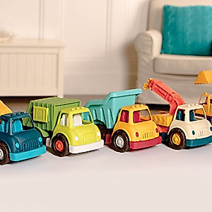 Battat- Wonder Wheels- 3-Piece Toy Truck Set – Fire Truck, Recyling Truck, Excavator Truck – Toy Emergency Vehicles- Recyclable Materials – 1 year +