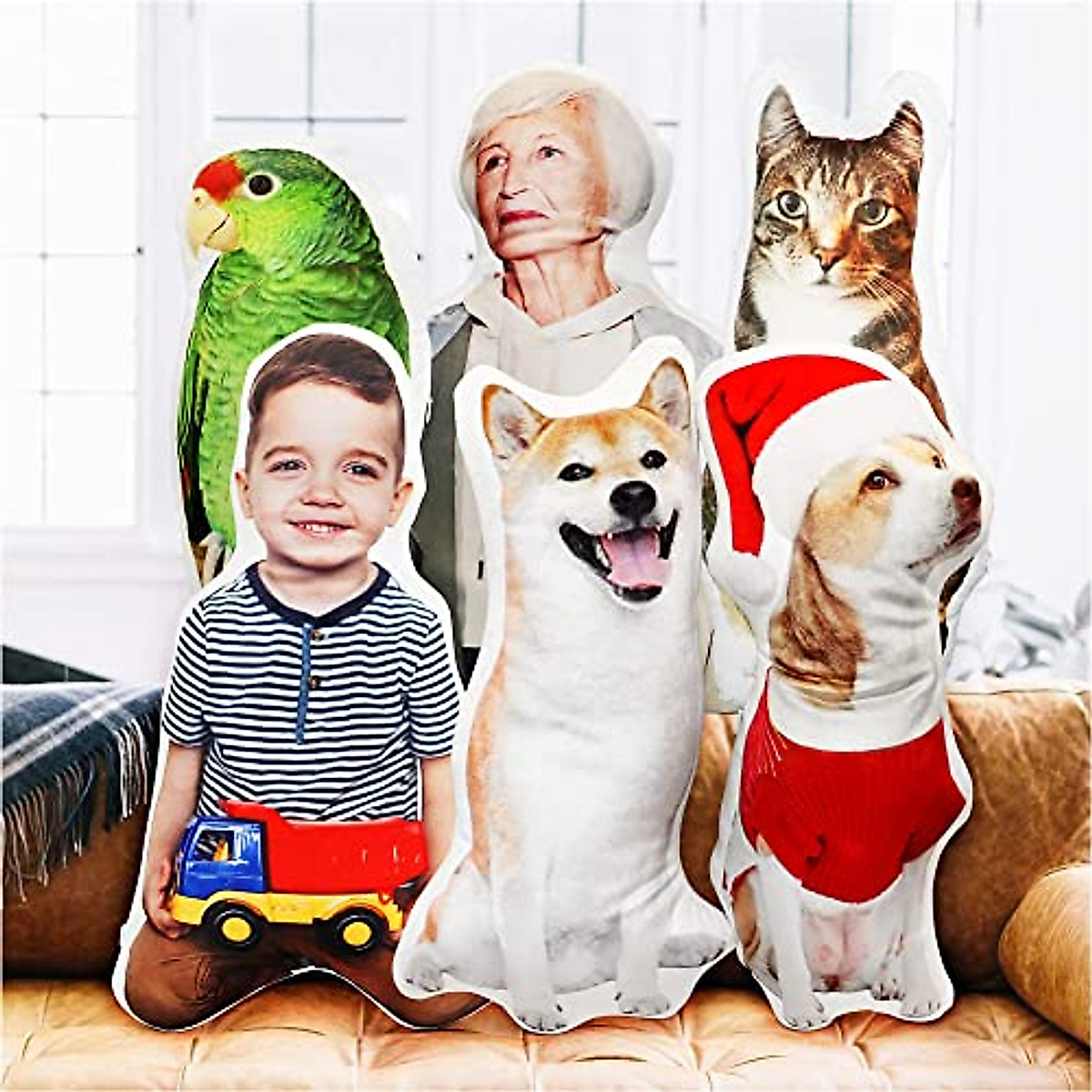 OARSE Custom Pet Pillows Personalized with Photo Pillow Shaped Looks Like Your Dog Cat Picture Customized Pets Gifts for Owners - Single Sided Print 12 Inch