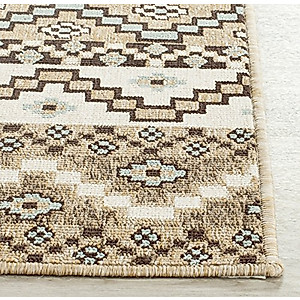 SAFAVIEH Veranda Collection Accent Rug - 2'7" x 5', Terracotta & Chocolate, Boho Floral Design, Non-Shedding & Easy Care, Indoor/Outdoor & Washable-Ideal for Patio, Backyard, Mudroom (VER095-0752)