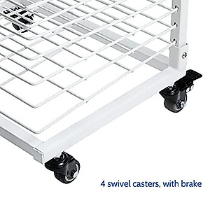 OFFICEROO Art Drying Rack for Classroom - 18 Removable Shelves - Efficient and Organized Drying Rack Art for Students' Masterpieces - Sturdy Paint Drying Rack with Lockable Wheels