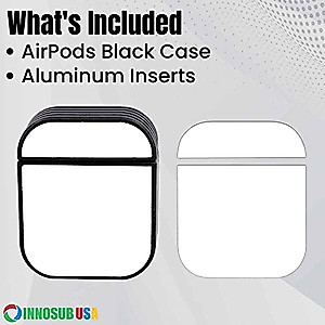 Sublimation Blank Case Compatible with AirPods/AirPods 2 - Black DIY Plastic Cover Made by INNOSUB USA