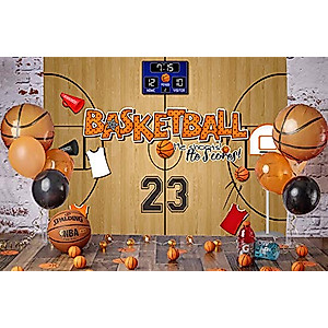 Art Studio 7x5ft Basketball Theme Photography Backdrops Basketball Sports Boy Kids Birthday Party Photo Background Star Jersey 23 Number Children Studio Booth Props Decor Banner Vinyl