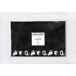 DB Party Studio Ghost Halloween Paper Placemats 25 Count Set Adult Teen Costume Parties Dining Brunch Lunch Disposable Easy Cleanup 17" x 11" Fall Seasonal Kitchen Table Setting Decor Place Mats