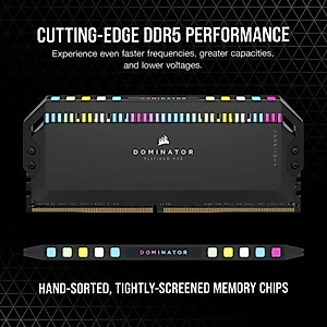 CORSAIR DOMINATOR PLATINUM RGB DDR5 RAM 64GB (2x32GB) 6000MHz CL40 Intel XMP iCUE Compatible Computer Memory - Black (CMT64GX5M2B6000C40)