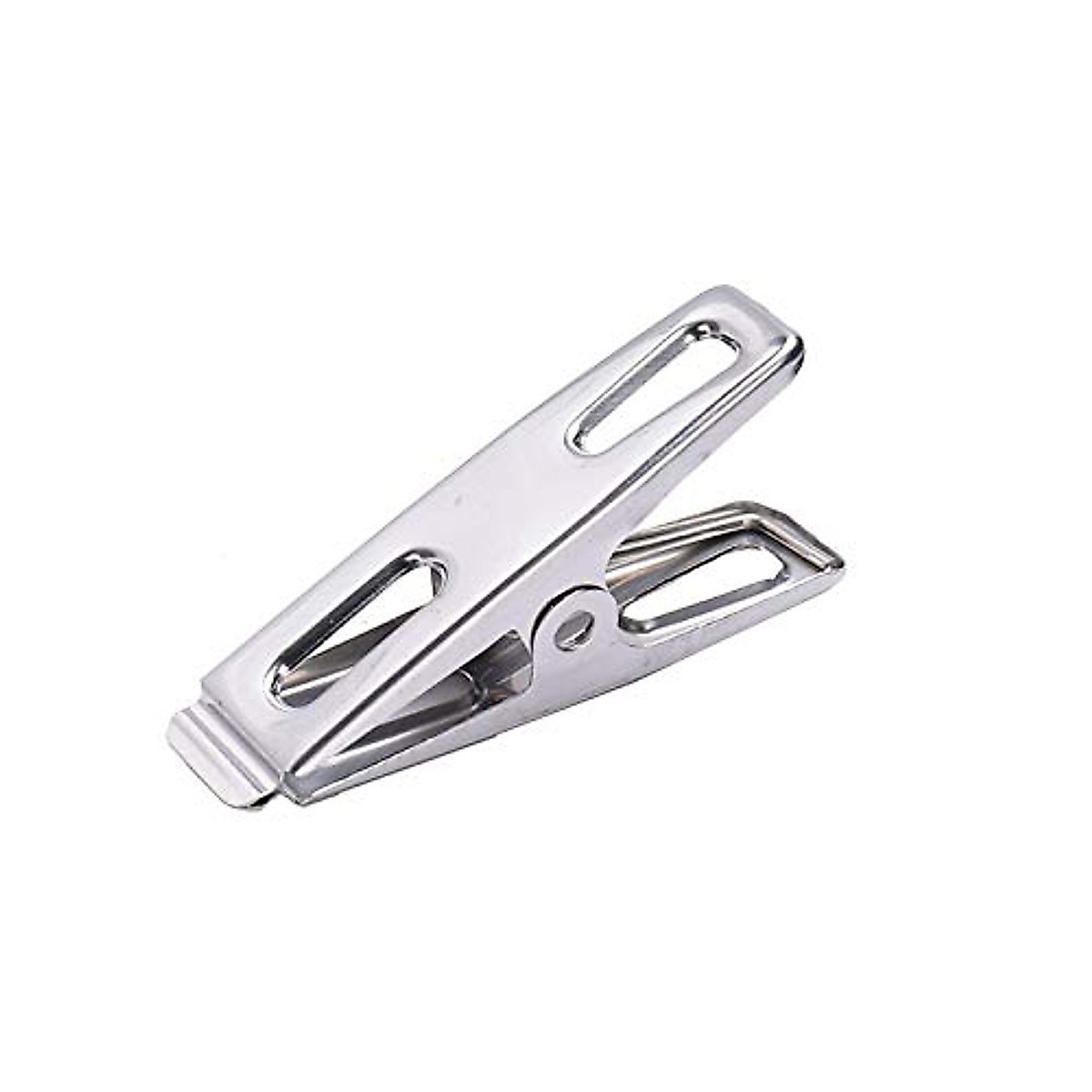 Lpdphanxfkx 20 Pcs Stainless Steel Clipped Clothespin, Non-Magnetic Opening Clip, Flat Folder, Windproof Clip, Heart-Shaped Clip, Multipurpose Clip