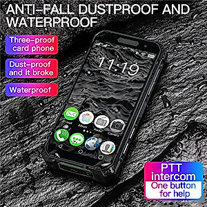 Soyes S10 Max 4G Mini Rugged Cell Phone IP68 Waterproof 3.5" 4GB 128GB Android 10 Unlocked Smartphone Octa Core 3800mAh Walkie Talkie Global Version (Black, 4GB+128GB)