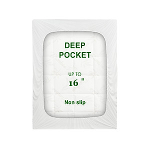 JJDANFILL Cooling Mattress Pad Full Size, Quilted Fitted Mattress Protector with 8-16” Inches Deep Pocket, Ultra Soft Breathable, Noiseless and Machine Washable.