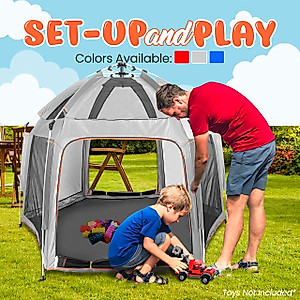 Serenelife ON-The GO Baby and Toddler Pack and Play - playpen - Play Yard Compact, Portable, Lightweight, Foldable- Indoor and Outdoor, w/Canopy, 5 Panel Mattress, Travel Bag (Blue): Baby