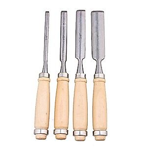 4PCS Semicircle Wood Carving Hand Chisel Tool Set Woodworking Gouges