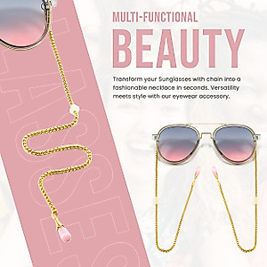 Loom&Pearl Armless Chain Festival Sunglasses with Non-Slip Holds on Ears