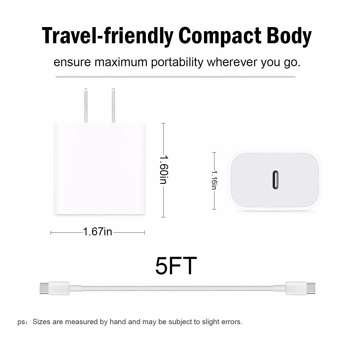 LiliBin USB C Wall AC Charger Adapter Cable Compatible with New Beats Flex and Beats Studio Buds Wireless Earbuds USB C Charger Cord White 5FT