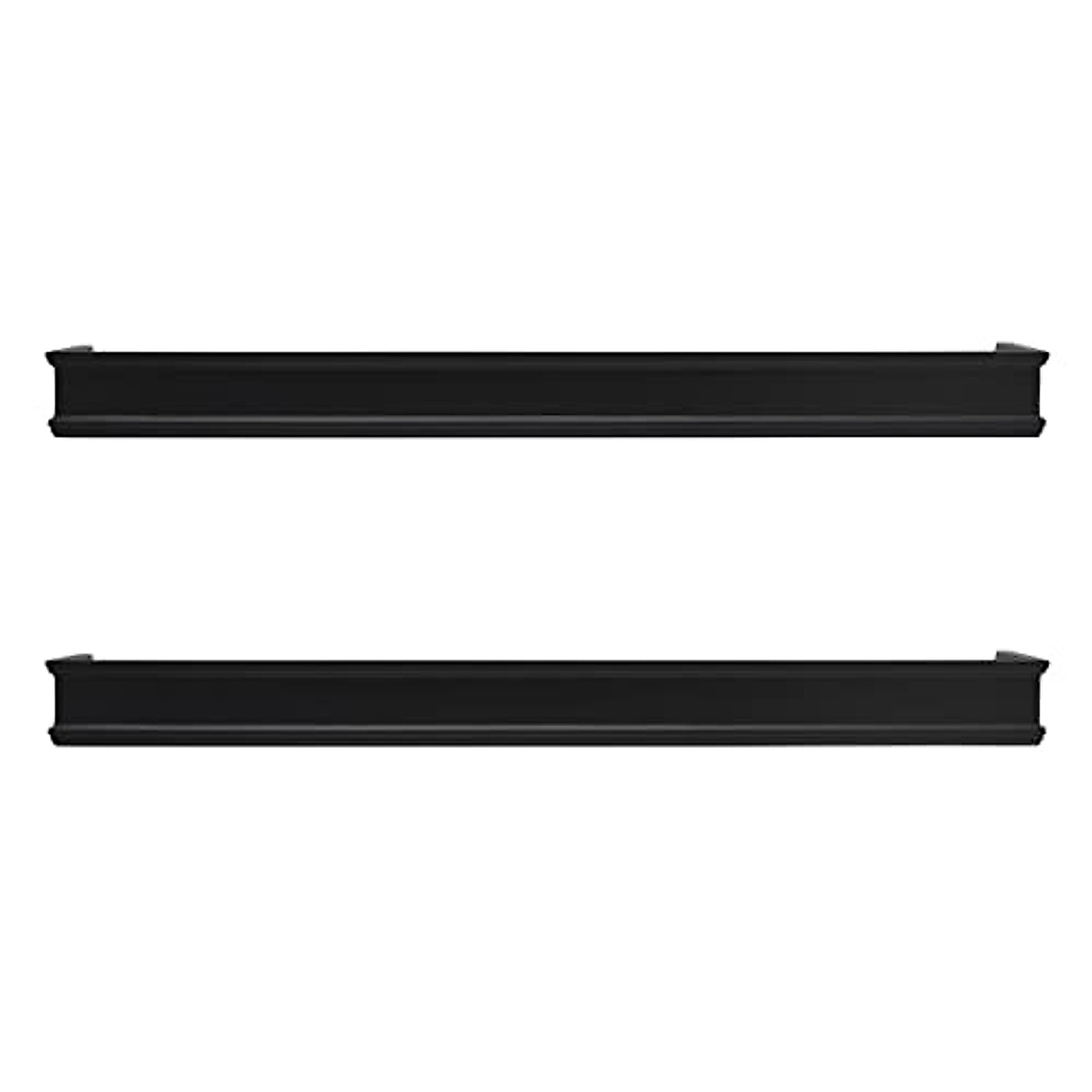 MELANNCO Modern Traditional Floating Wall Shelves for Bedroom, Living Room, Nursery, Office, Set of 2, 20 Inch, Black Finish