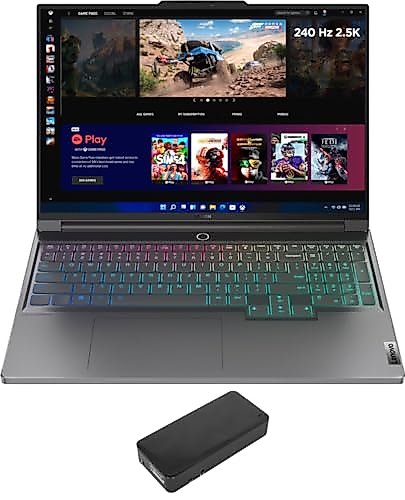 Lenovo Legion Slim 7i Gaming & Entertainment Laptop (Intel i9-13900H 14-Core, 32GB DDR5 5200MHz RAM, 2x512GB PCIe SSD (1TB), GeForce RTX 4070, 16.0" 240 Hz Win 11 Pro) with USB-C Dock