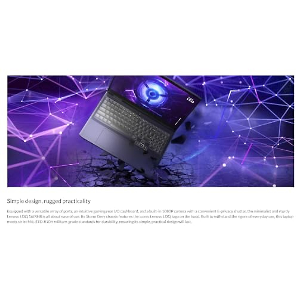 Lenovo LOQ 16" 144Hz WUXGA Gaming Laptop, GeForce RTX 4050, Intel Core i5-13500H, 32GB DDR5 RAM, 1TB PCIe SSD, Webcam, Backlit Keyboard, RJ-45, Wi-Fi 6, Windows 11 Home, Grey