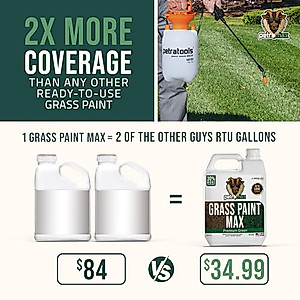 PetraTools Grass Paint Max Strength, Green Grass Lawn Spray for Dead & Dormant Lawn Paint, Green Lawn Spray, Grass Paint for Lawn, Lawn Spray Paint, Long-Lasting Concentrate Green Dye for Lawn (32oz)