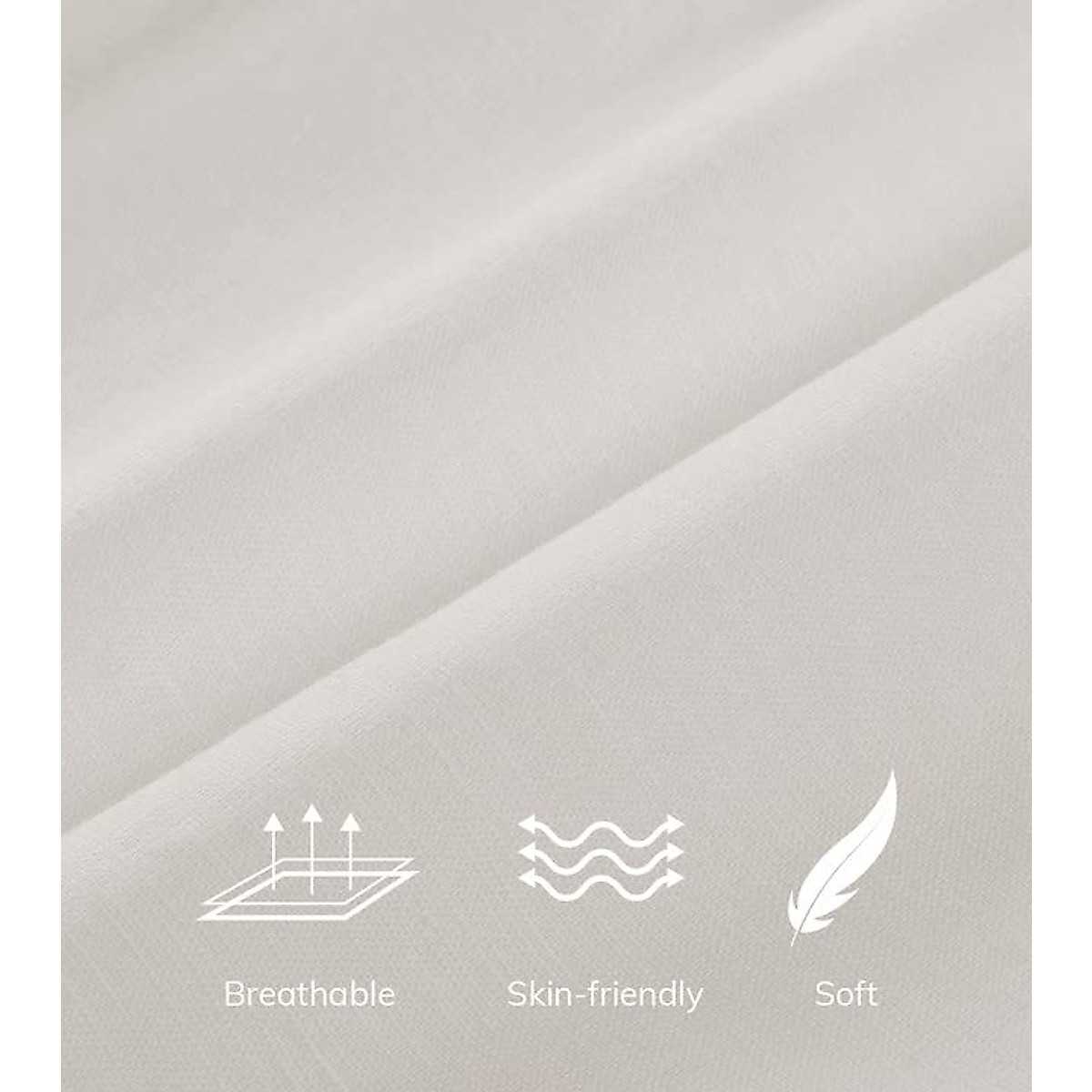 JMIERR Mens Casual Linen Pants Loose Fit Straight Legs Lightweight Elastic Waist Drawstring Trousers Summer Beach Yoga Pant Baggy US 34(M) White