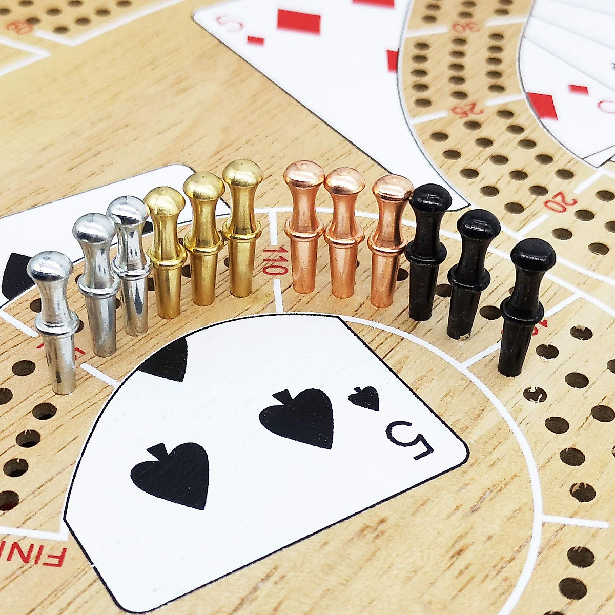 Haxtec Metal Cribbage Pegs in Four Fit 1/8 Holes with Drawstring Storage Pouch