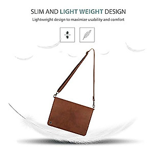 APOLL Case for iPad Pro 12.9 inch 6th/5th/4th Generation, iPad Pro 12.9 2022/2021/2020 Cover, PU Leather Auto Wake/Sleep Handle Strap Crossbody/Shoulder Strap Handbag Case for iPad Pro 12.9", Coffee