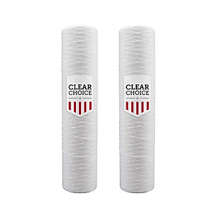 Clear Choice Sediment Water Filter 1 Micron 20 x 4.50" Water Filter Cartridge Replacement 20 inch RO System 355213-45 WP1BB97P, 2-Pk