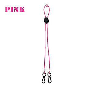 Missli Adjustable Lanyard Straps for Adults/Kids - Safety Clip Holder Stopper Hang Around The Neck Rest&Ear Holder Rope Extender (Pink)