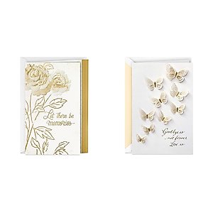 Hallmark Sympathy Card (Let There Be Memories) (5RZB2134) & Signature Sympathy Card (Butterflies)