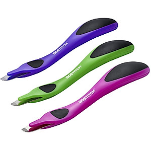 Bostitch Office Professional Magnetic Easy Staple Remover Tool - 3 Pack Neon Colored Staple Puller Stick for Office Home & School.