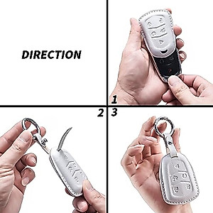 CROWEIPT for Honda Key Fob Cover Car Key case Holder Key Chain Protector Compatible with Pilot 2016-2018, CRV 2017-2018 Accessories
