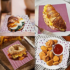 200 Pieces Wax Paper Deli Paper Sheets Sandwich Wrap Parchment Paper Picnic Paper Sheets for Food Basket Liner, Party,Kitchen,Restaurant(9.8inx8.5in)