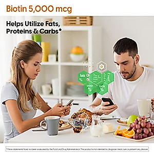 Doctor's Best Biotin Supports Hair, Skin, Nails, Boost Energy, Nervous System, Non-GMO, Vegan, Gluten Free, 120 Count