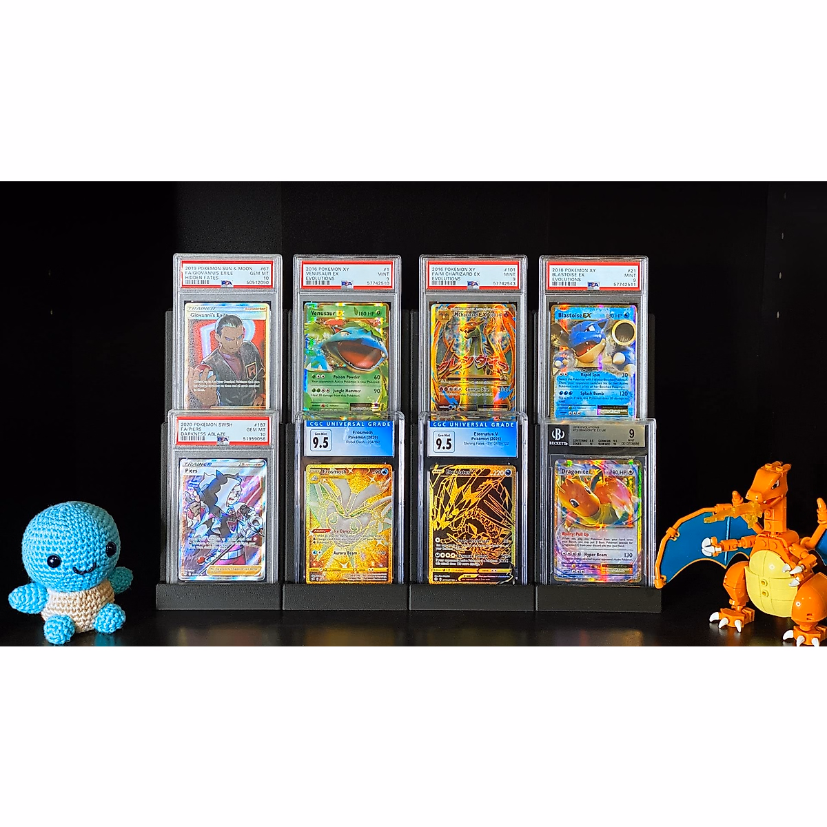 Graded Card Slab Stadium Displays (2 Pack), Compatible with PSA, Beckett, and CGC - Trading Card Holder - Card Stand - Sports Card Display