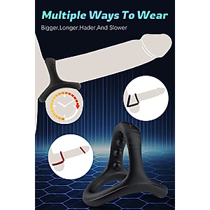 Canrok Silicone Cock/Penis Rings Set with 7 Different Sizes for Erection Enhancing, Long Lasting Stronger Strechy Adult Sex Toys for Men or Couple