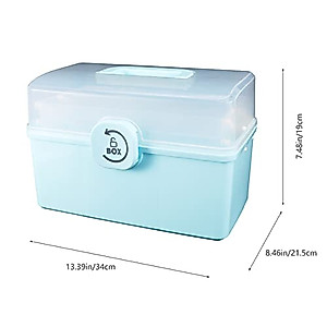 Tofficu Portable Medicine Box Organizer Storage Fold 3- Layer Large Medicine Cabinet Household Medicine Storage Box Medicine Chest Medication Chest Storage Container