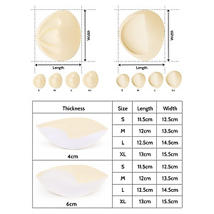 FOOT OF THE TREE Super Thick Bra Pads Inserts 3 Pairs Removable Breast Enhancers Push Up Bra Cups Paddings,BE4CM-S