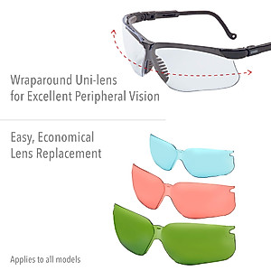 Honeywell Uvex by S3200 Genesis Safety Glasses with Uvextreme Anti-Fog Coating, Black Frame