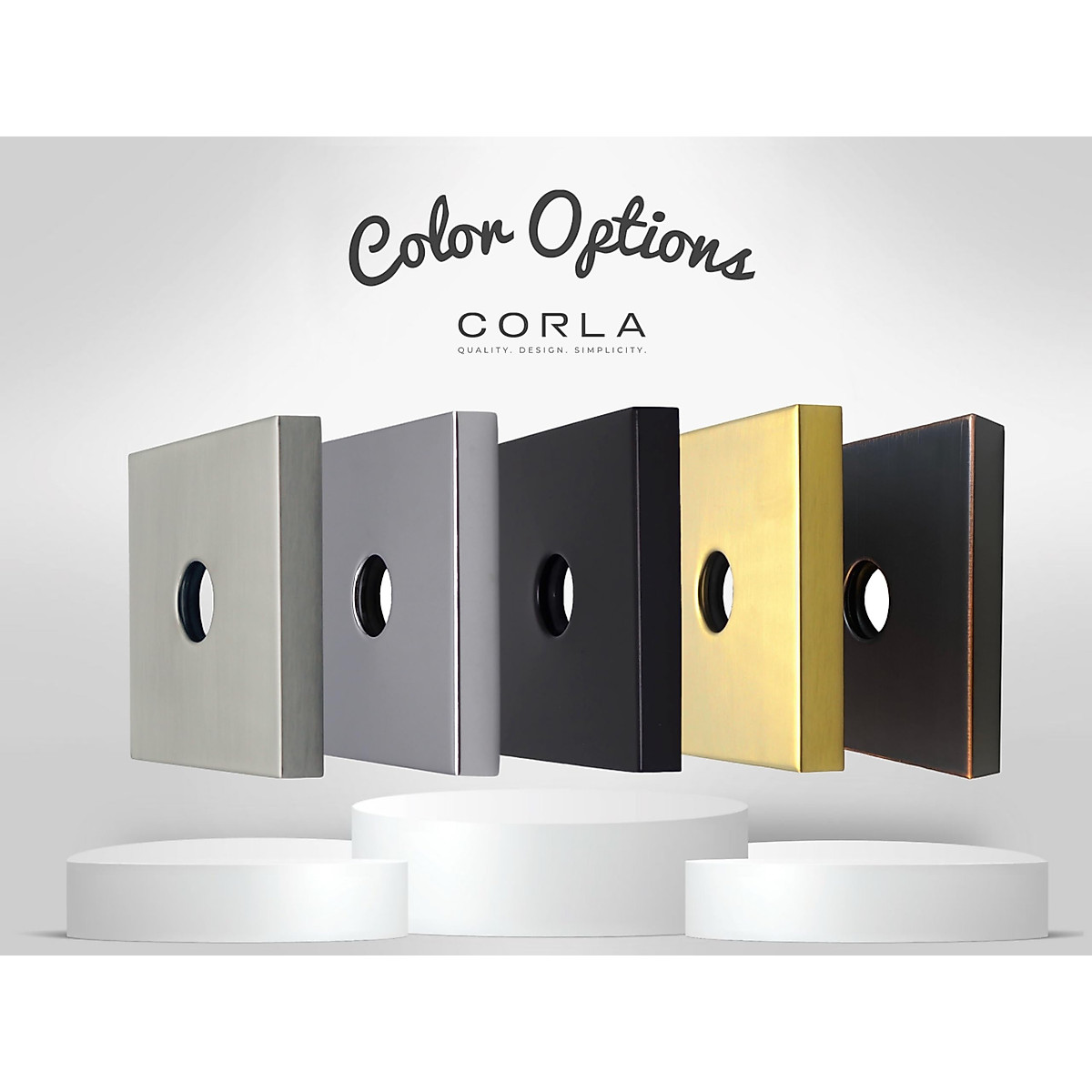 Corla Modern 3.5” Square Shower Arm Flange | Universal Extra Large Replacement Escutcheon Cover Plate (Matte Black)