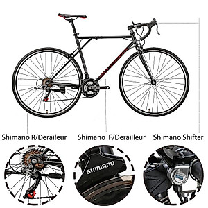 EUROBIKE XC560 Road Bike,21 Speed Street Bike for Men,54Cm Womens Road Bicycle,700C Racing Commuter Bike for Adults,Black