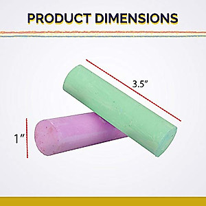 Jumbo Washable Sidewalk Chalk Set Non-Toxic Jumbo Chalk for, Painting on Chalkboard, Playground, Blackboard, and Outdoor Art Play (48)