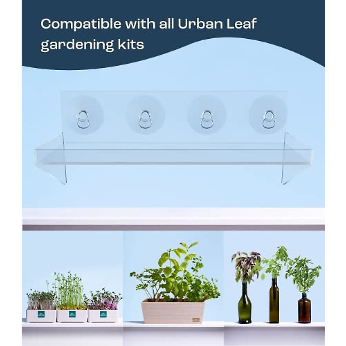 Window Shelf For Plants | EXTRA STURDY Loading-Bearing Brace with Powerful Suction Cup Shelf | Window Sill Extender For Plants | Herbs, Succulent, Indoor Plants, Acrylic Window Sill Extender