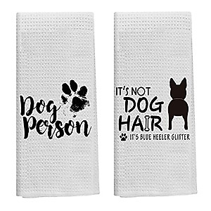 It’s Not Dog Hair It’s Blue Heeler Glitter Kitchen Towels Bath Towels,16 x 24 Inch Set of 2 Soft and Absorbent Funny Dog Hand Towels Tea Towels Dish Towels Sets,Dog Lovers Dog Mom Girls Women Gifts