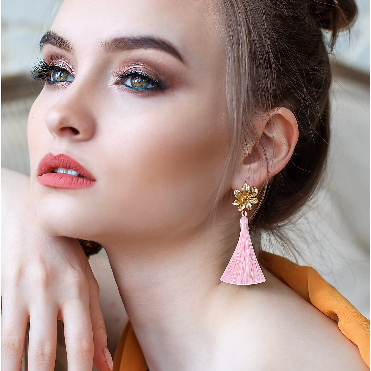 Tassels for Jewelry Making,3.55'' Multi-Color Handmade Imitation Silk Tassels with Hanging Loop for Bookmark Tassels Bracelets Earrings Acrylic Key Chain and DIY Craft (40 Mixed Color)