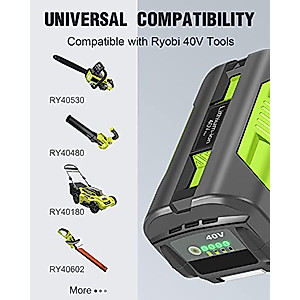 COOMYXIN 6.0Ah 40V Battery Replacement for Ryobi 40V Battery OP4040 OP4026 OP4030 OP4050 OP4060A，Compatible with Ryobi 40-Volt Battery Power Tools