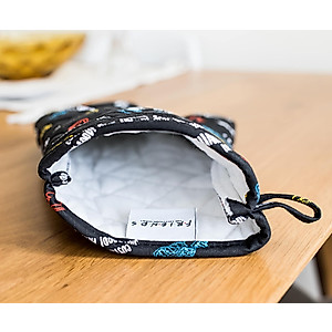 Friends Icons & Quotes Black Oven Mitt Glove