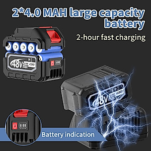 Cordless Impact Wrench,3-speeds Cordless Impact Gun with 2 * 4.0Mah, 1000N.m (740Ft-lbs) Electric Impact Wrench with 5 Sleeves, High Torque 1/2 Impact Wrench, Power Impact Wrenches for Home Car Tyre