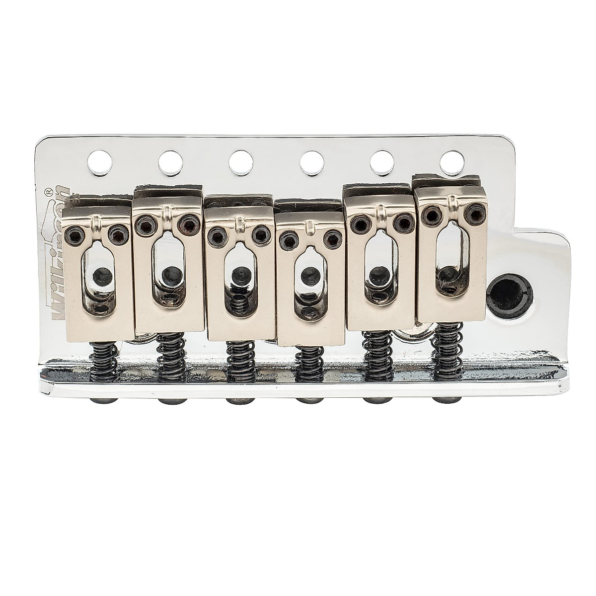 Wilkinson 54mm 2-1/8 inch Full Block Tremolo Bridge Pop-In Arm 6 Screws for Squier/Mexico Fender/MIJ Strat Guitar, Chrome