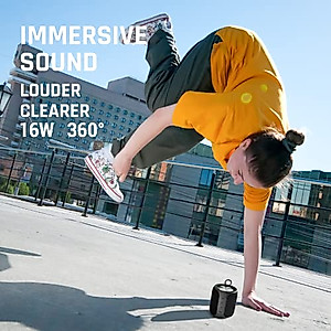 MIATONE Portable Bluetooth Speaker, Wireless IP67 Waterproof Speaker with Subwoofer, 16W Louder Volume, Longer Playtime, Bluetooth 5.0, Dual Pairing, Portable Speaker for Party Beach Camping, Black