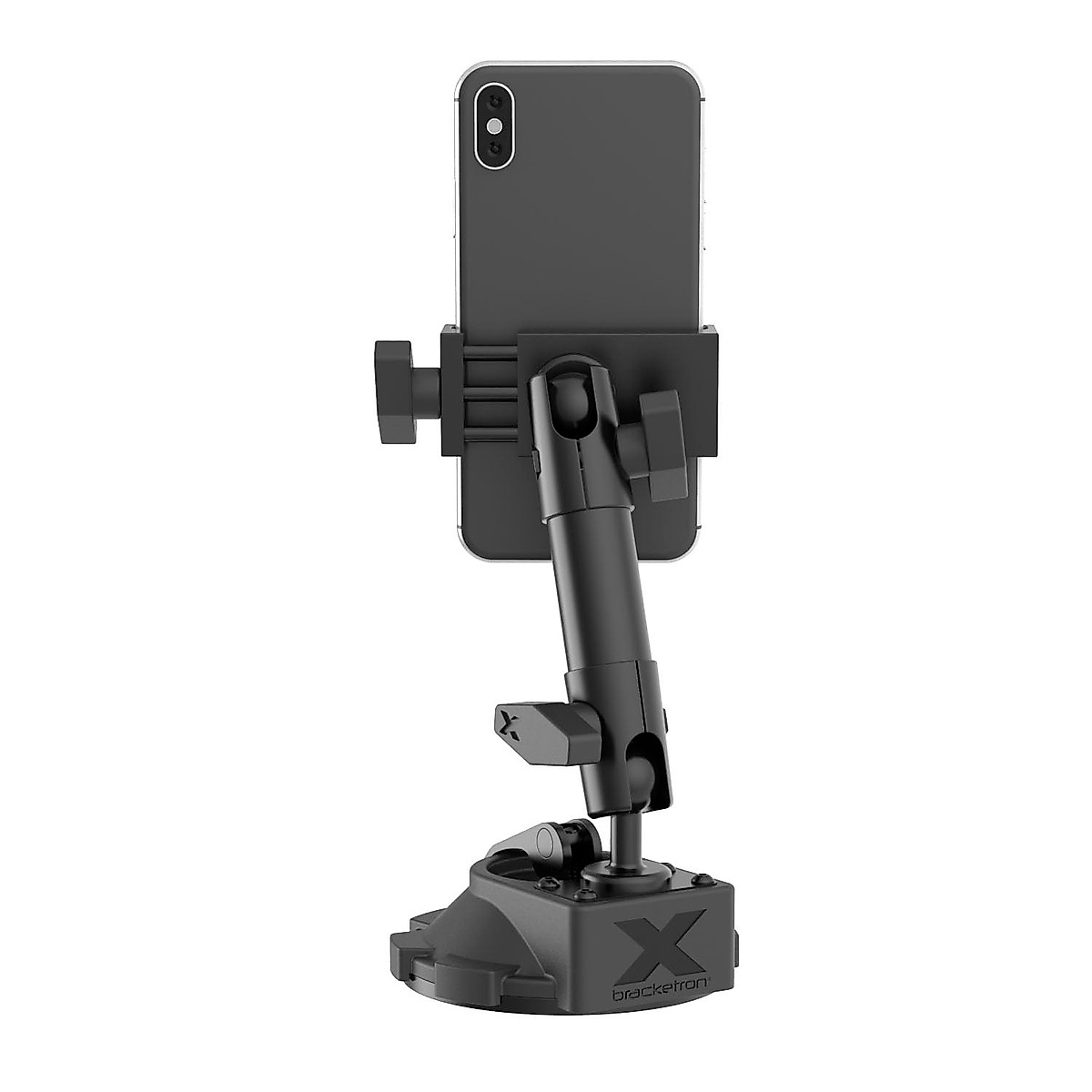 Bracketron HD Phone Dock PRO Dash and Window Metal Clamp Mount, Phone Holder for Car, Universal Phone Mount for Phones up to 3.5 Inches Wide