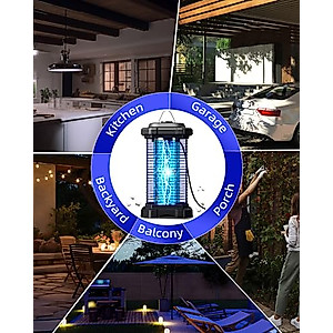 Minimoon Bug Zapper Outdoor 4000V Electric Mosquito Zapper 20w Fly Zapper for Backyard Patio Balcony Garage