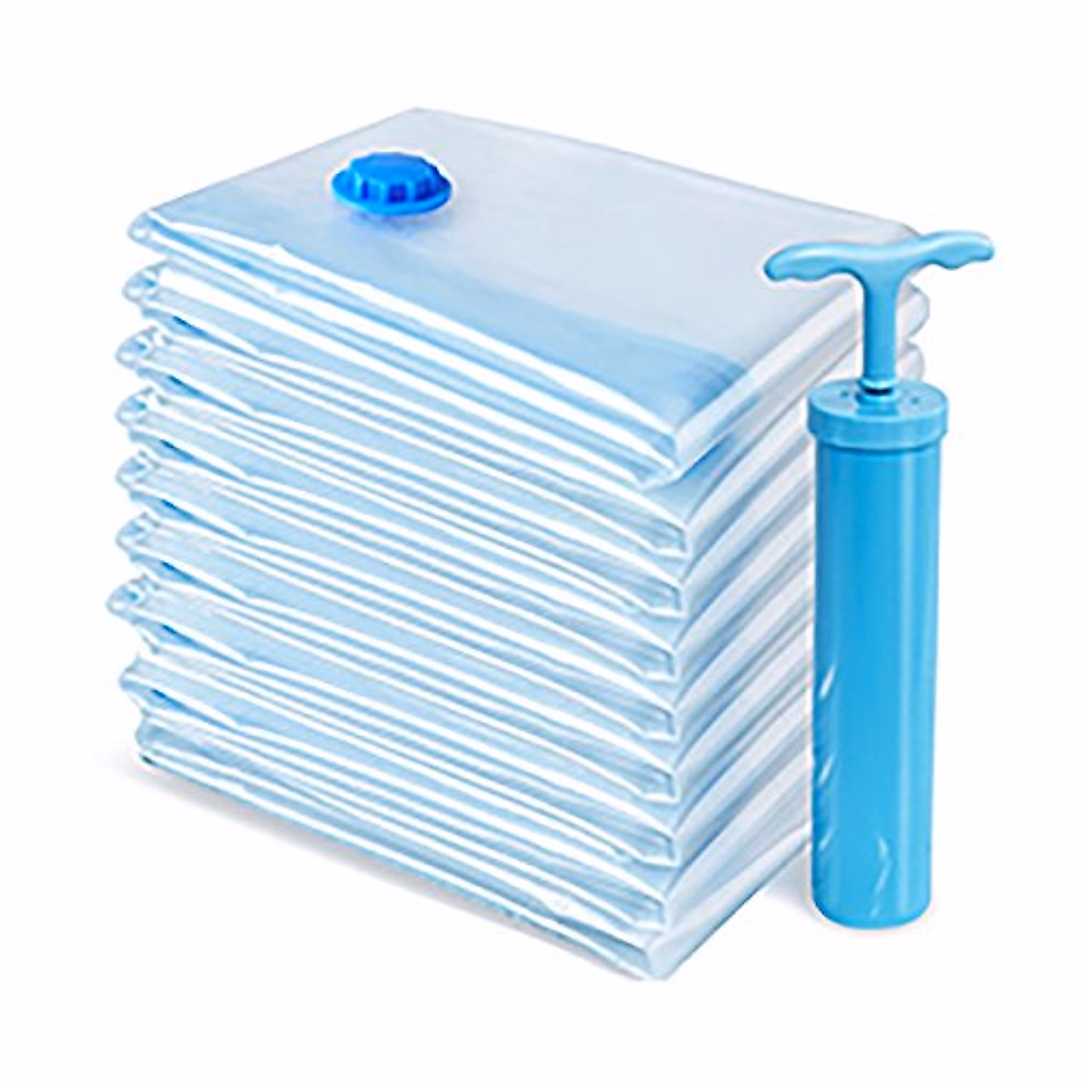 Vacuum Storage Bags Space Saving Bags for Comforters Clothes Pillow Bedding Blanket Storage, Double Zip Lock Seal & Leak Valve, Free Travel Hand Pump Included (4 Pack Large - 31 * 24 inches)